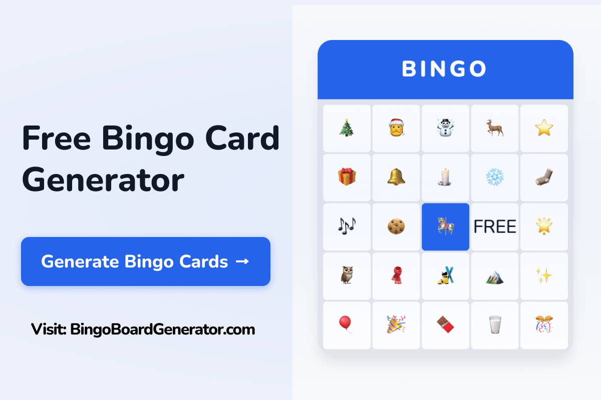 Free Bingo Card Generator, Generate & Print Custom Bingo Cards | Bingo ...